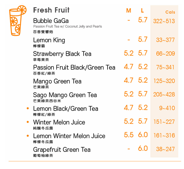 Menu | CoCo Fresh Tea & Juice Canada