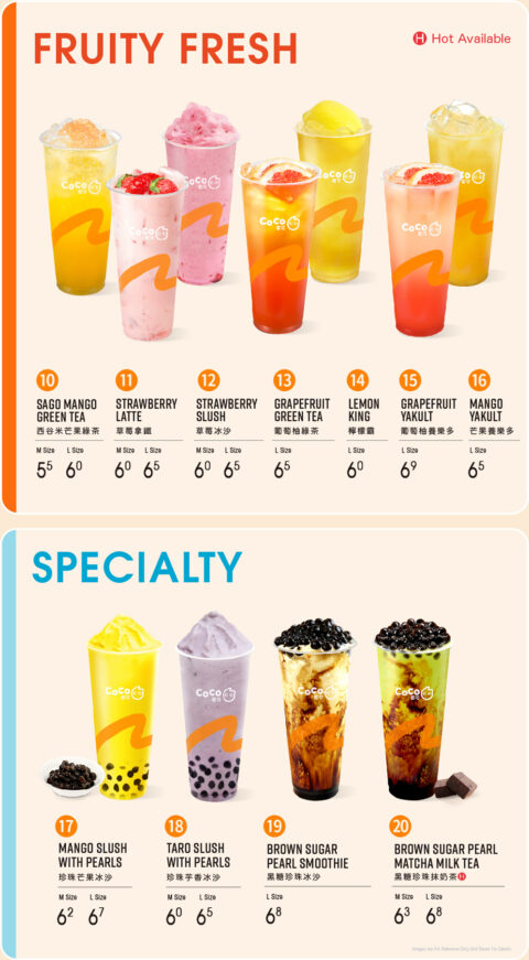 Menu | CoCo Fresh Tea & Juice Canada